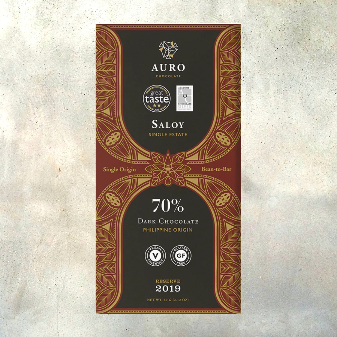 70% Dark Saloy Chocolate Single Estate from the Philippines by Auro ...